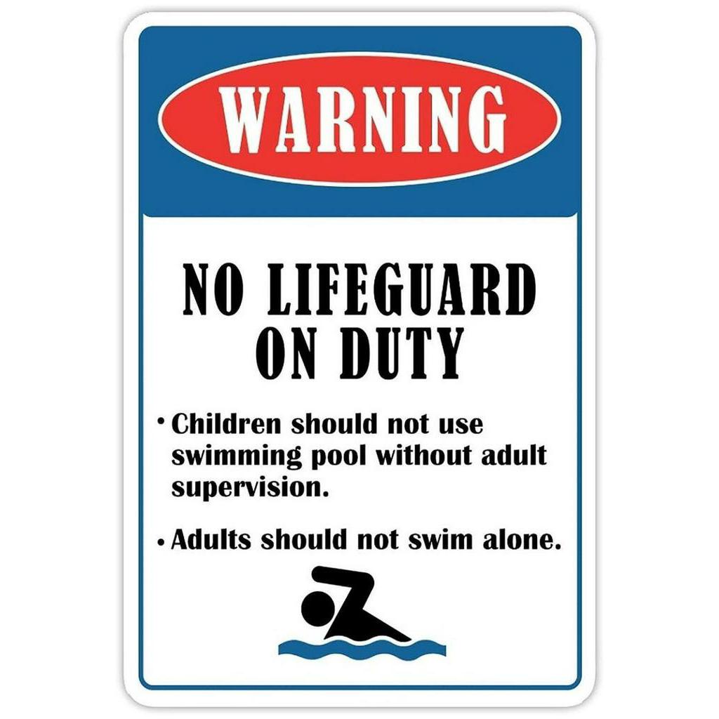 Warning No Lifeguard On Duty Children Should Not Use Swimming Pool ...