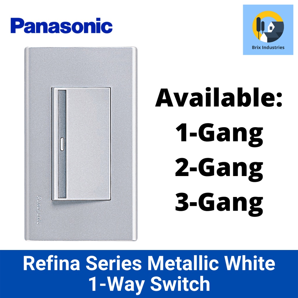 Panasonic Metallic White Refina Series 1 Way Switch Set 1 2 or 3 Gang ...