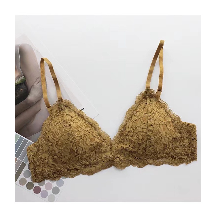 Sexy Lace Triangle Cup Bra Top Wireless Underwear Lingerie Backless ...