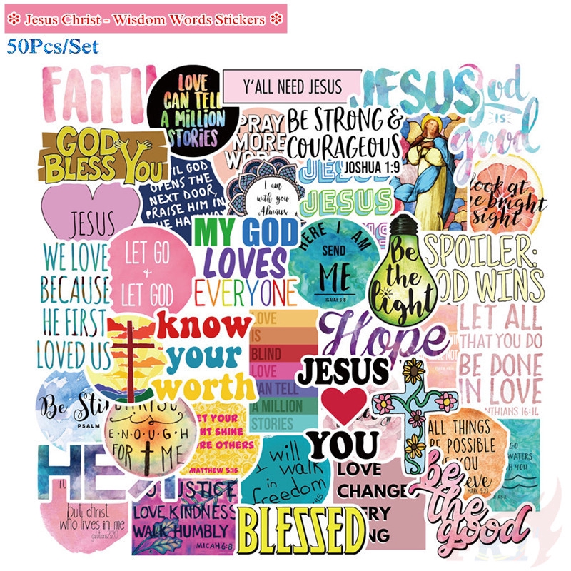 Bible Phrase Series 02 Classical Wisdom Words Stickers 50Pcs/Set ...