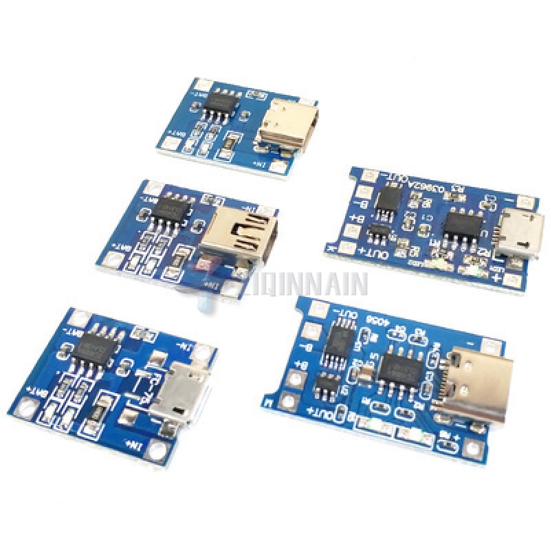 Type-c/Micro/Mini USB 5V 1A 18650 TP4056 Lithium battery charger module ...