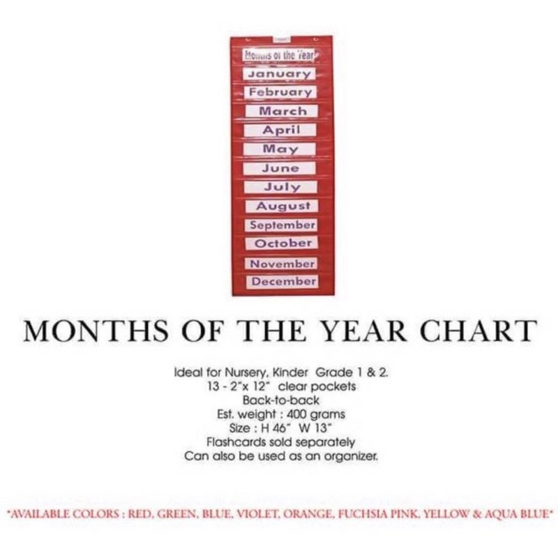 MONTHS OF THE YEAR POCKET CHART | Shopee Philippines