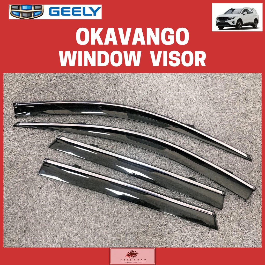 GEELY OKAVANGO Window Rain Door Visor Chrome Trim Accessories | Shopee ...