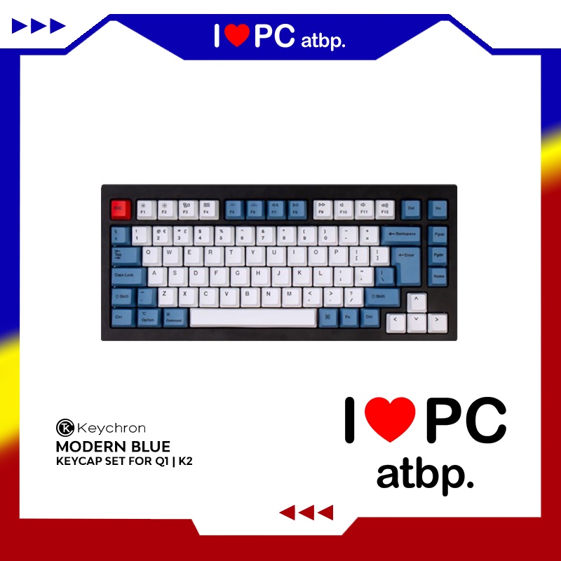 Keychron Modern Blue PBT Keycap Set for Q1 & K2 (Standard Profile, Dye ...