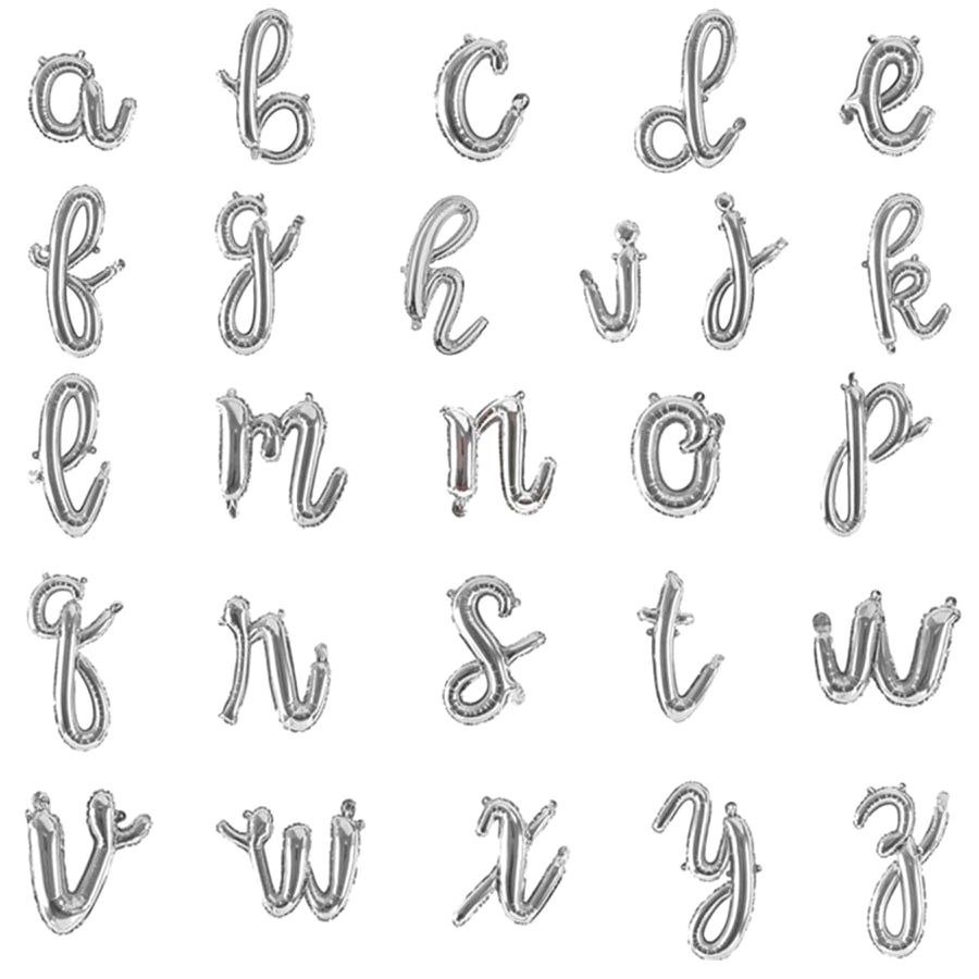 16 inch Cursive Silver Foil Balloon Birthday Anniversary Christening ...