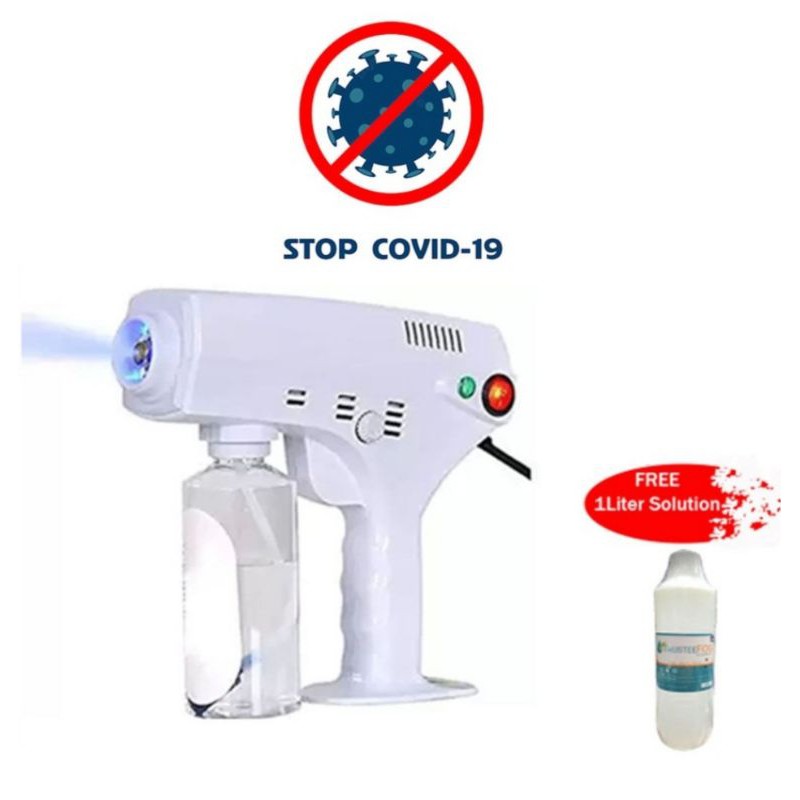 NANO SPRAY GUN BLUE RAY ANION HANDY FOG MACHINE W/ FREE 1L DISINFECTANT ...