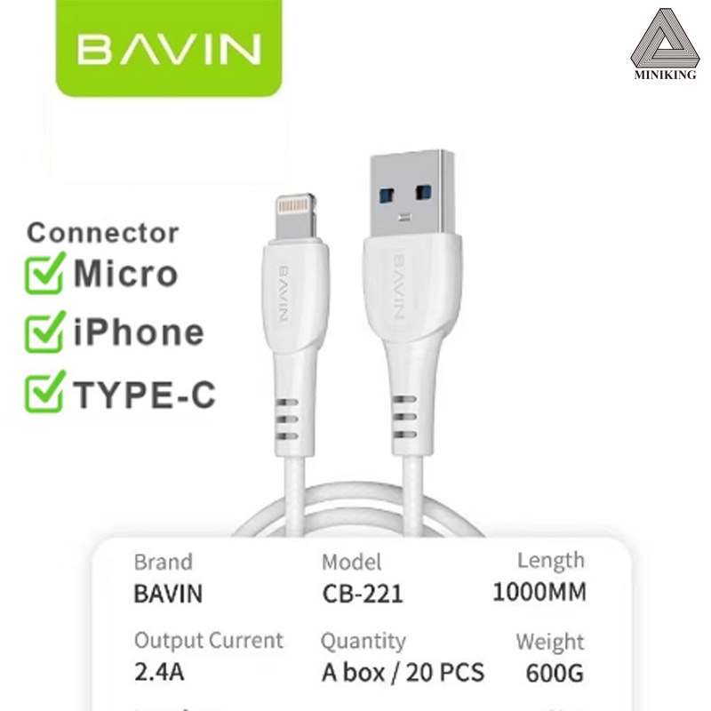 BAVIN 2.4A Fast Charging Cable Wire CB221 w/ 1 Meter Data Cable for ...