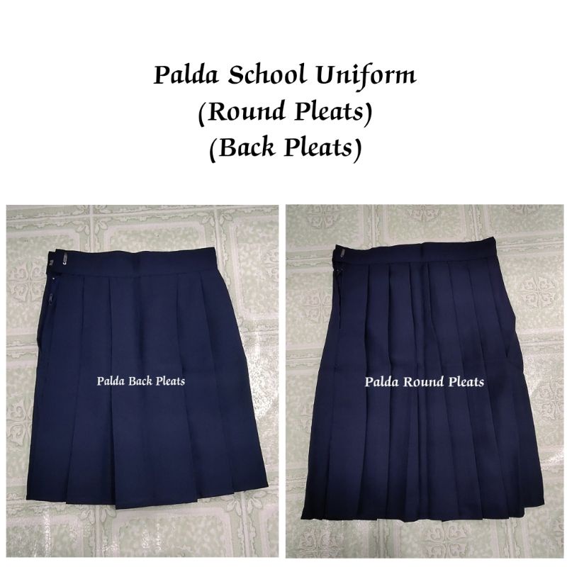 PALDA Navy Blue Back Pleats and Round Pleats | Shopee Philippines