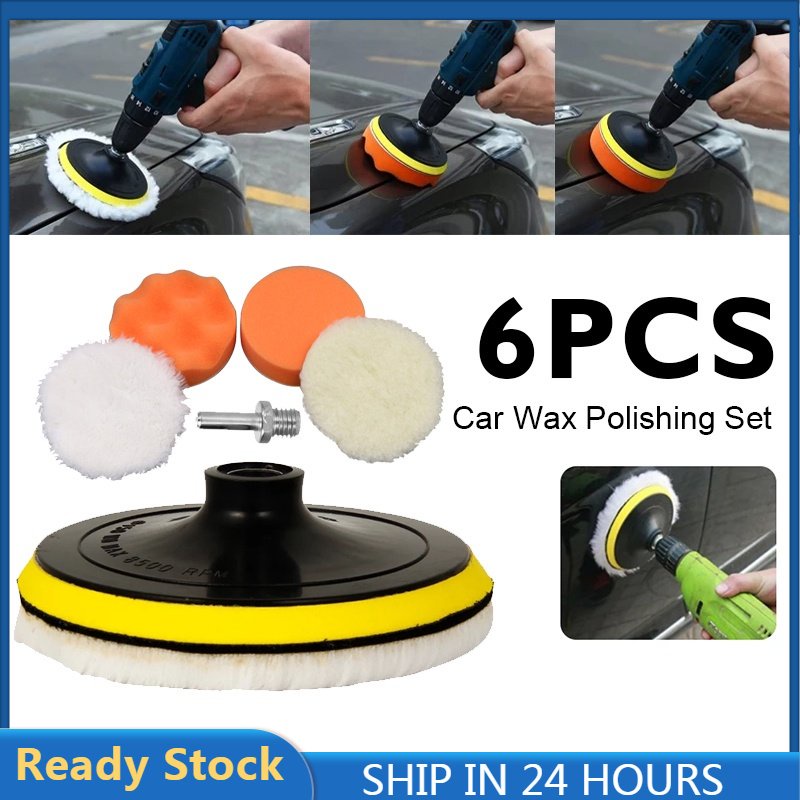 6pcs/set 5Inch Self-Adhesive Buffing Waxing Polishing Sponge Pads Kit ...
