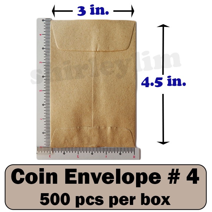 Kraft Coin Envelope Size No. 4 (500 pcs) Brown 3 in. x 4.5 in. | Shopee ...