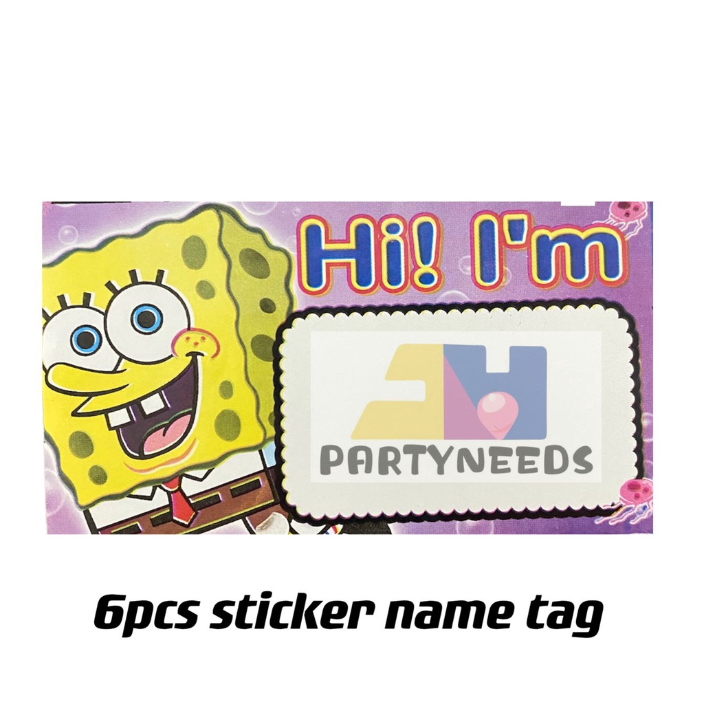 6pcs/pack cartoon name tags sticker for birthday party decoration ...
