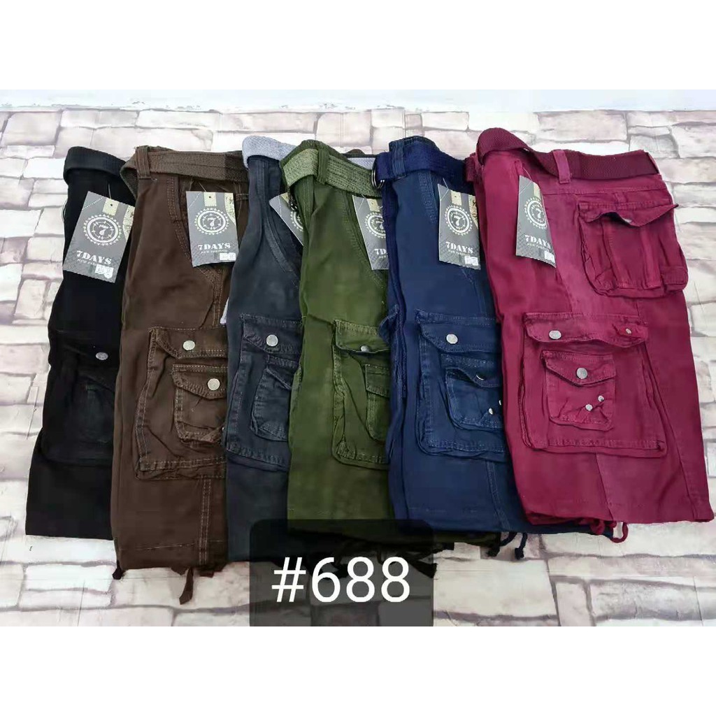 Random Brand Six Pocket Cargo Shorts(WITH BELT) | Shopee Philippines