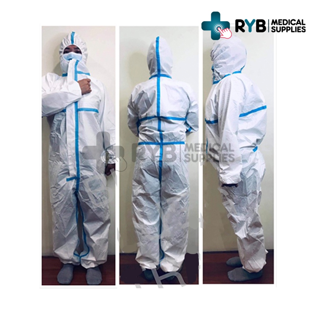 PPE / HAZMAT Cover-all Suit Only (White) | Shopee Philippines