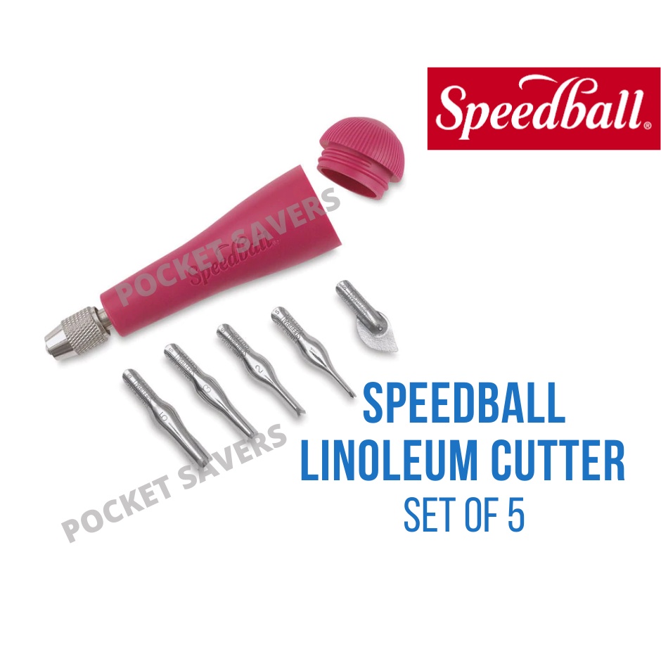 SPEEDBALL Lino Cutter Set of 5 pcs. (Assorted Sizes, Carving, Hand ...