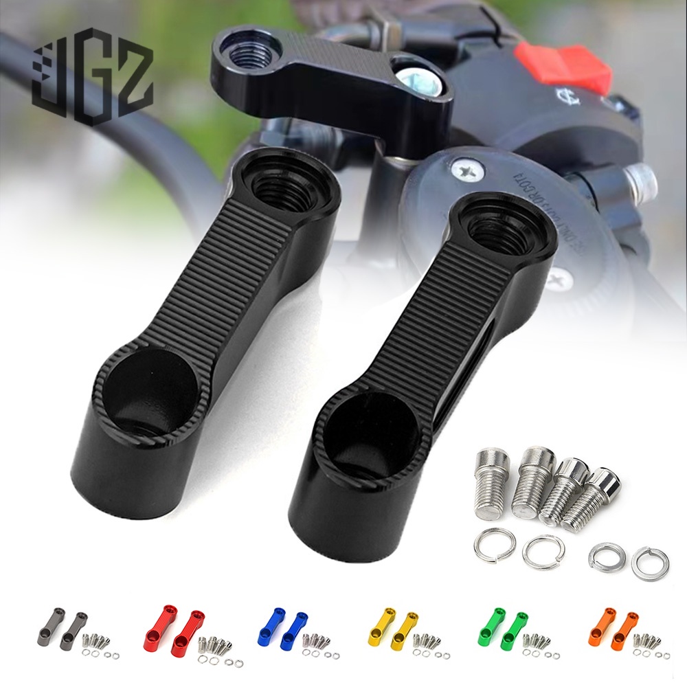 10mm 8mm Motorcycle CNC Rearview Mirror Adapter Kit Riser Mount Bracket ...