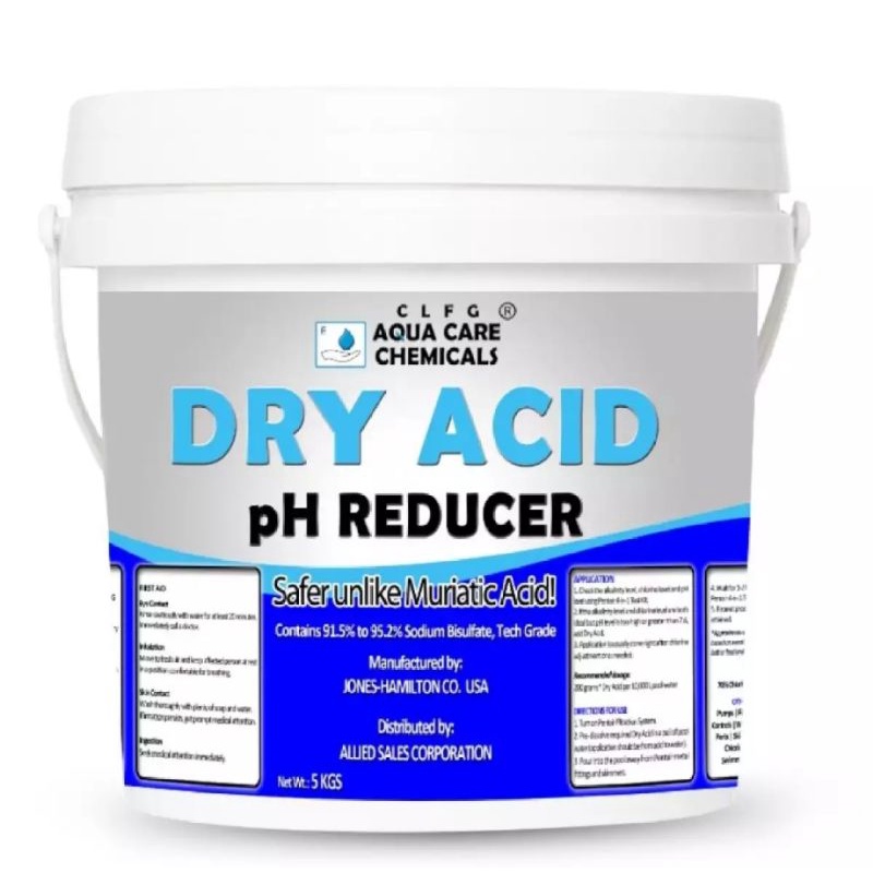 DRY ACID FOR SWIMMING POOL ph reducer 5KG PACK | Shopee Philippines