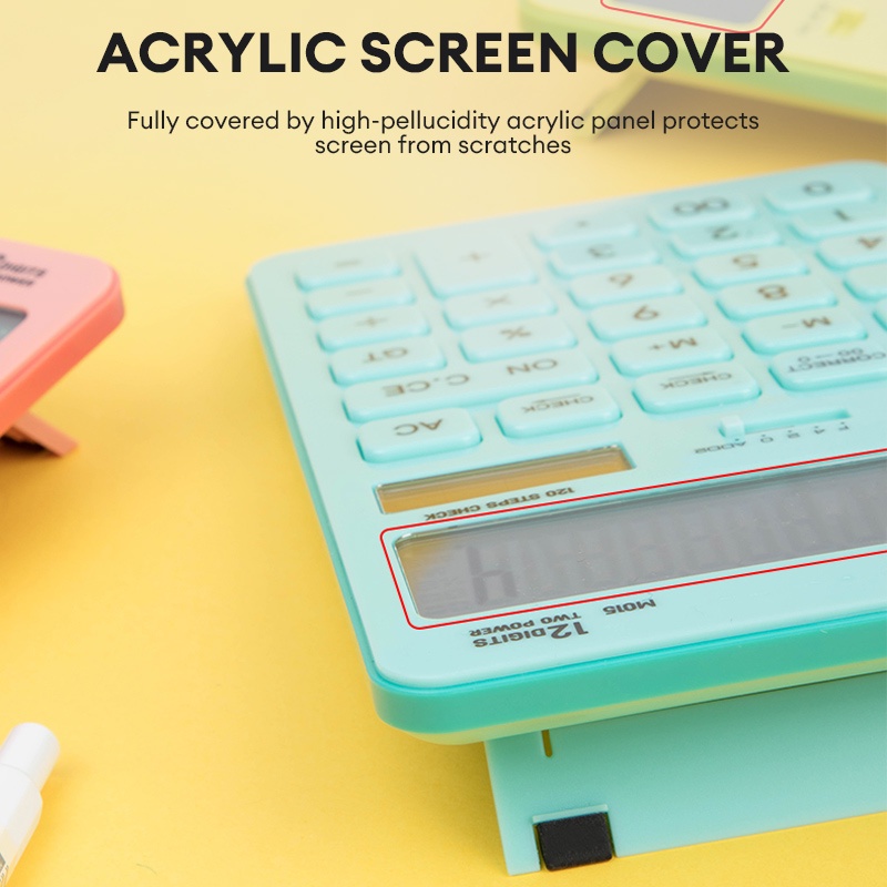 Deli Touch Calculator Big and Clear Display 12 Digits Office Calculator ...