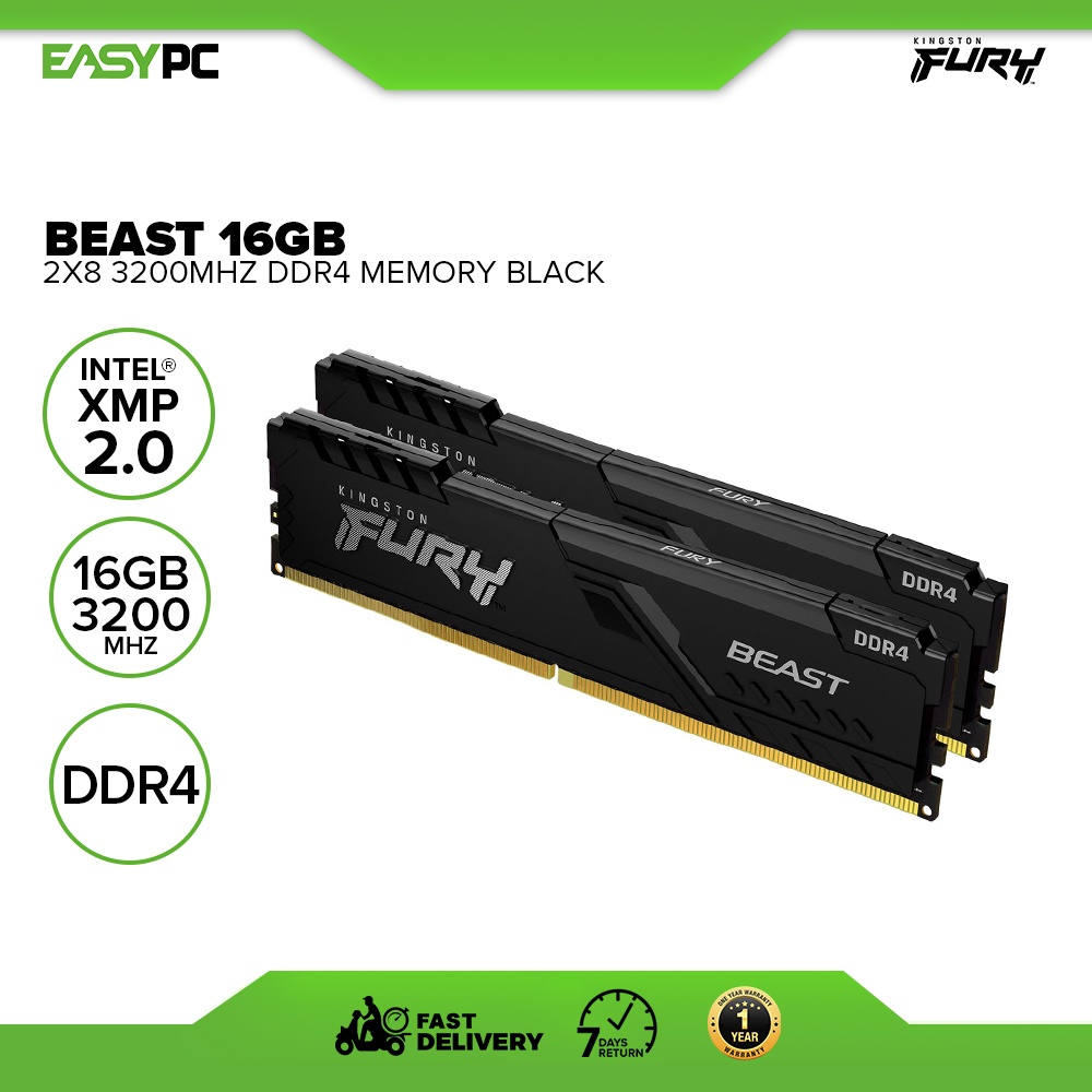Kingston Fury Beast 4GB/8GB 2666mhz/8GB 3000mhz/16GB 3200mhz DDR4 Memory. Ready for AMD,Hyper X ...