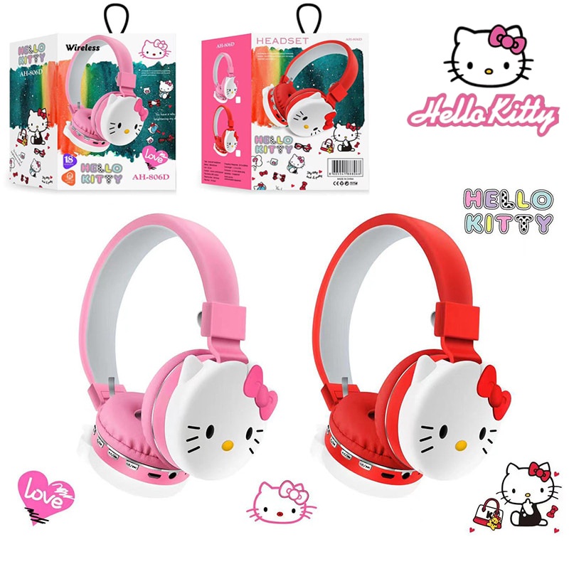Kawaii Hello Kitty headphones AH806d head-mount bluetooth headset ...