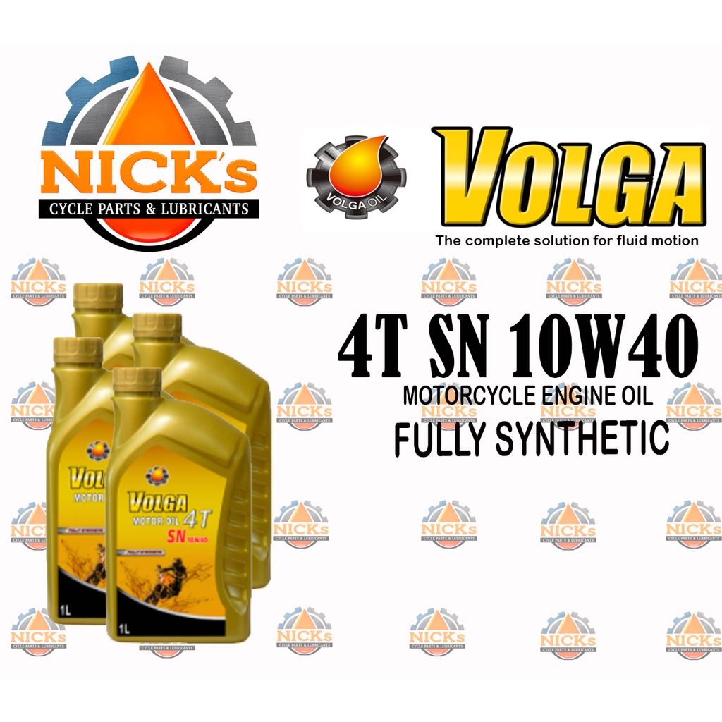 4T SN 10W40 VOLGA FULLY SYNTHETIC MOTORCYCLE ENGINE OIL 1 Liter | Shopee Philippines