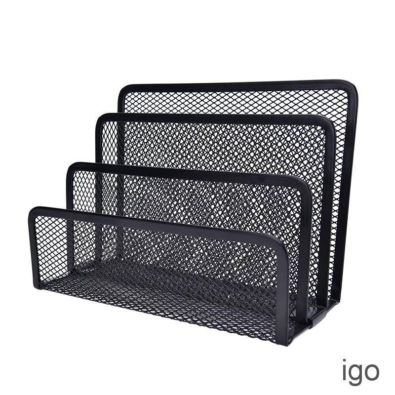 IGO Black Mesh Letter Paper File Storage Rack Holder Tray Organiser ...