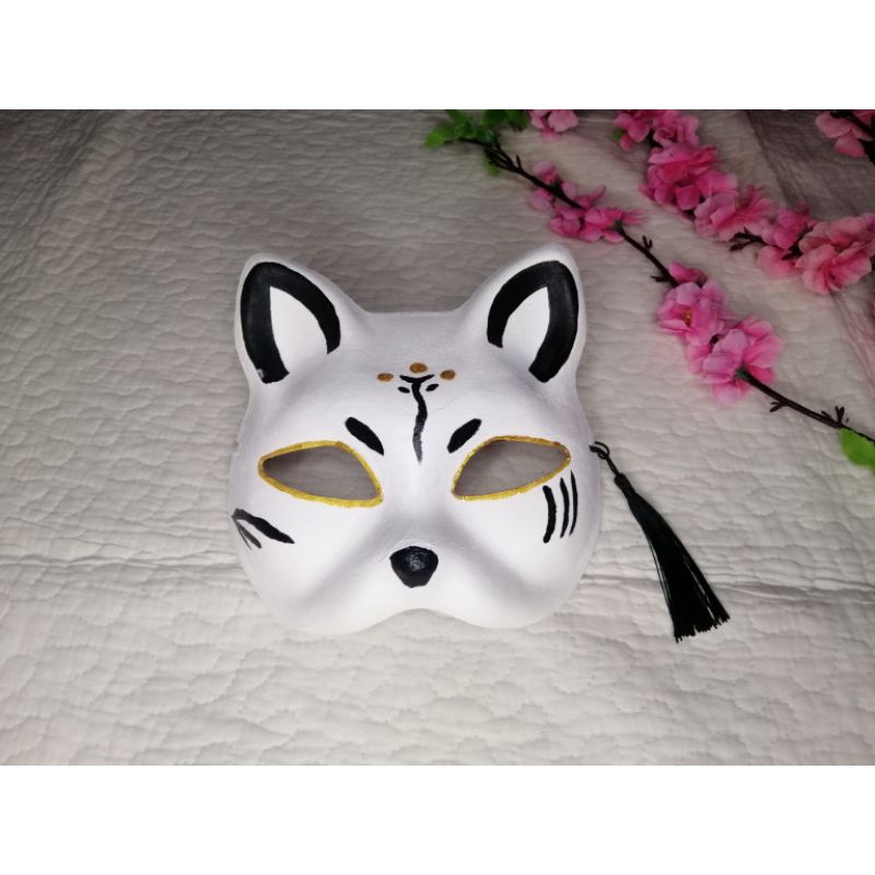 Hand painted kitsune fox mask cute kawaii | Shopee Philippines