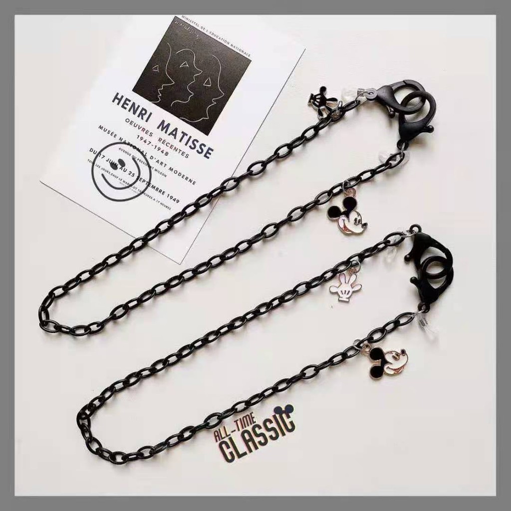 New creative cartoon mouse pendant acrylic lanyard glasses chain mask ...
