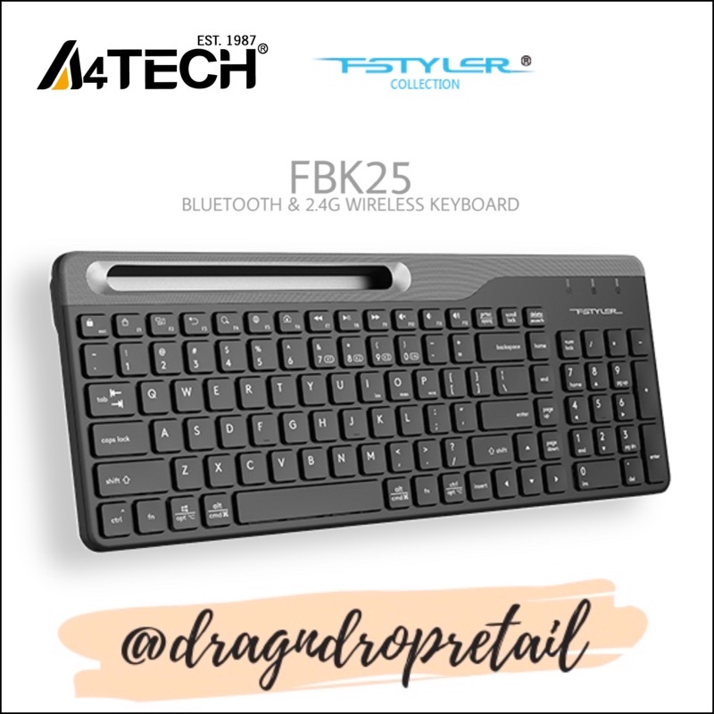 A4tech Fstyler Fbk25 Bluetooth And 2 4g Wireless Dual Mode Keyboard Shopee Philippines