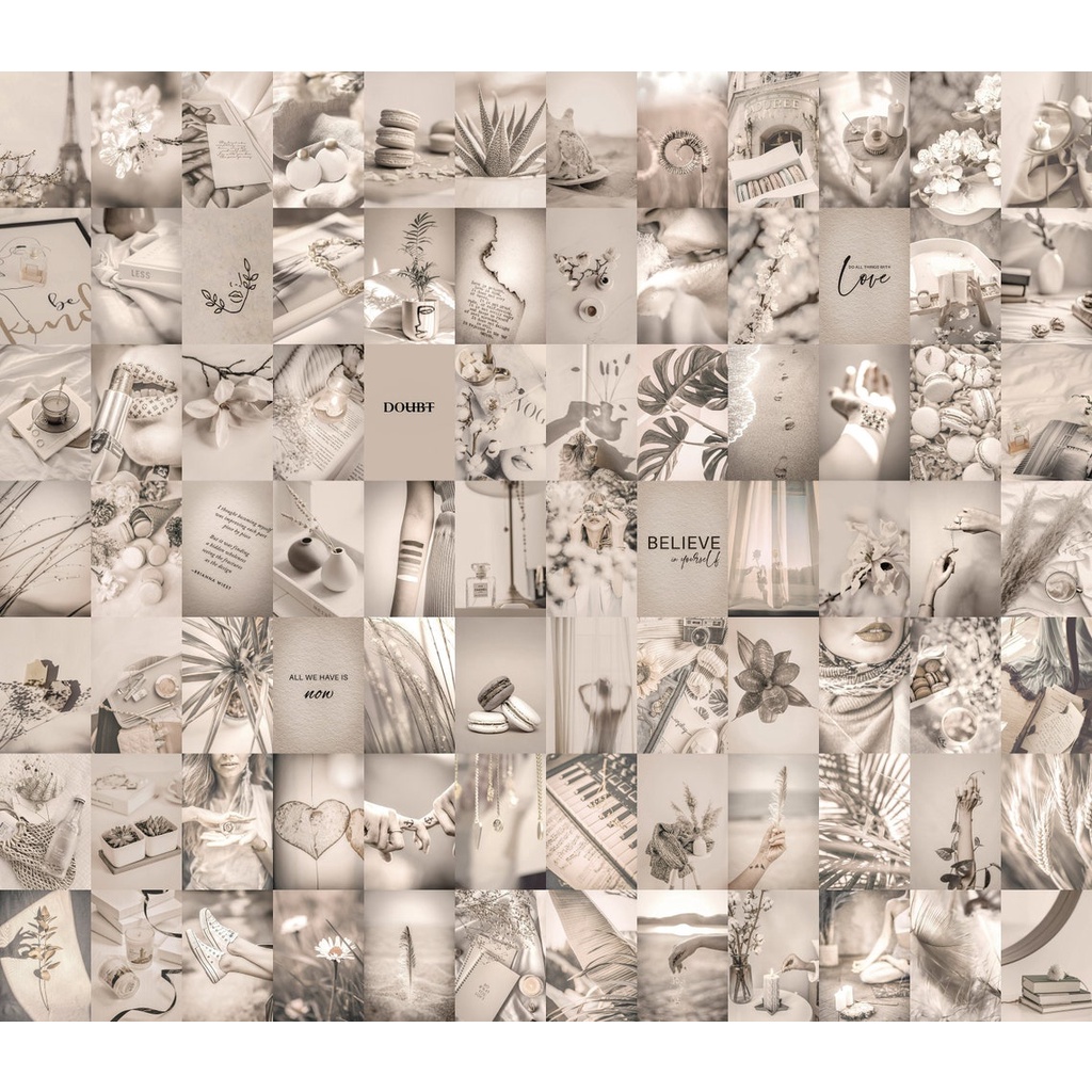 Neutral Collage Kit Aesthetic 50pcs | Shopee Philippines
