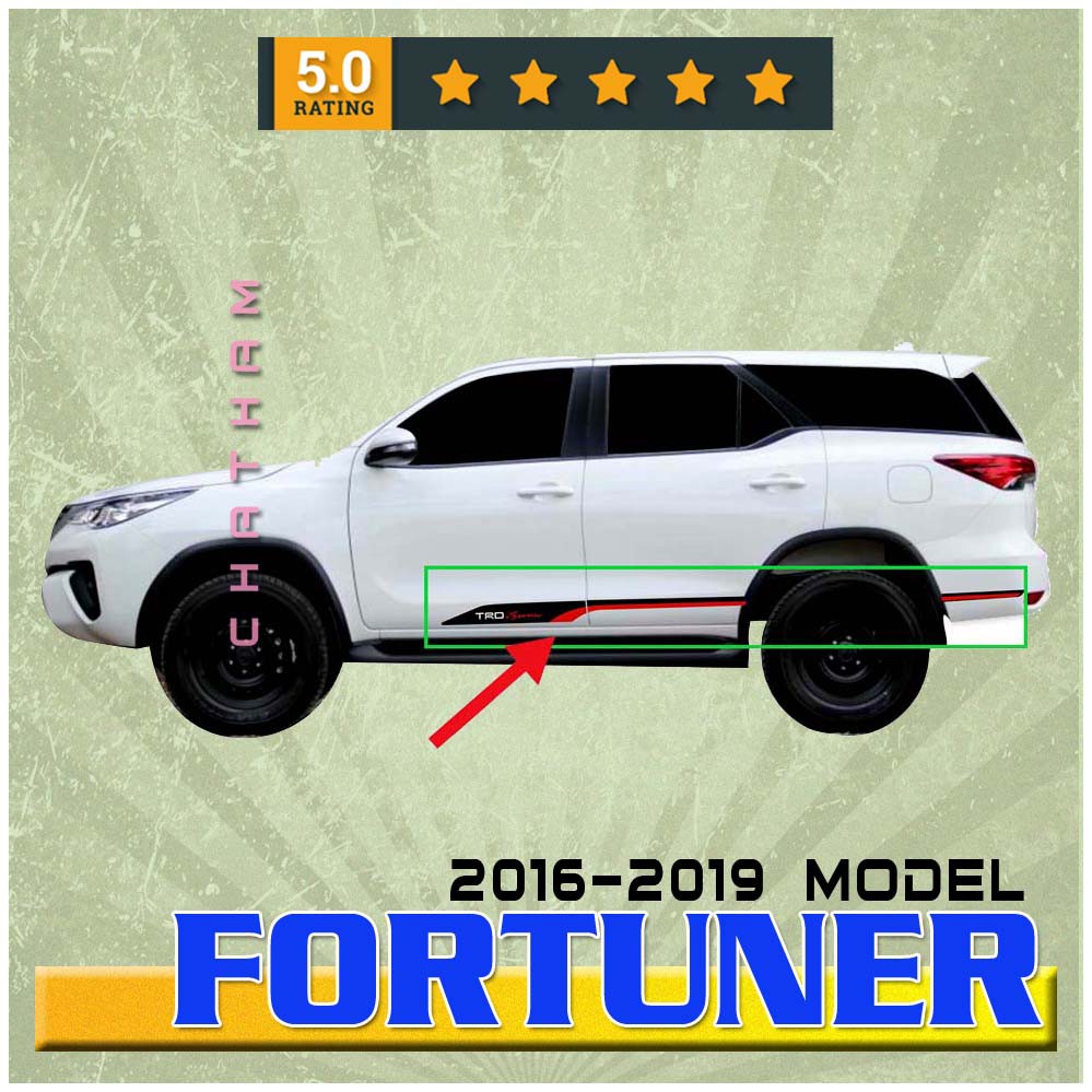 TRD Sportivo Decal Body Sticker for Toyota Fortuner 2016 - 2019 ...