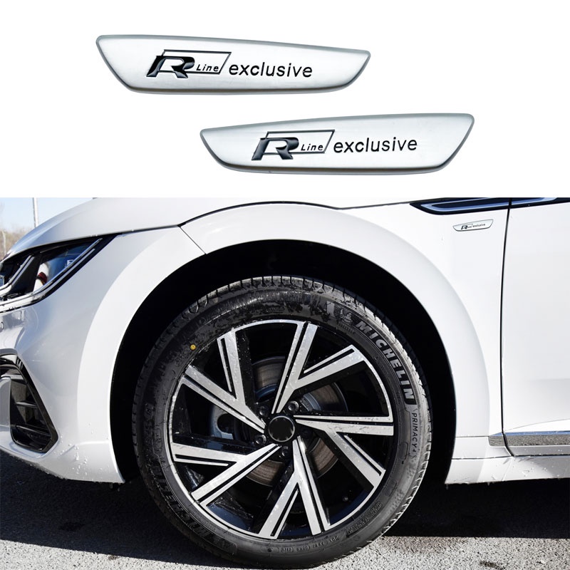 Pair Car Side Fender Motorsports R-Line Stickers Emblem Badge Decals ...