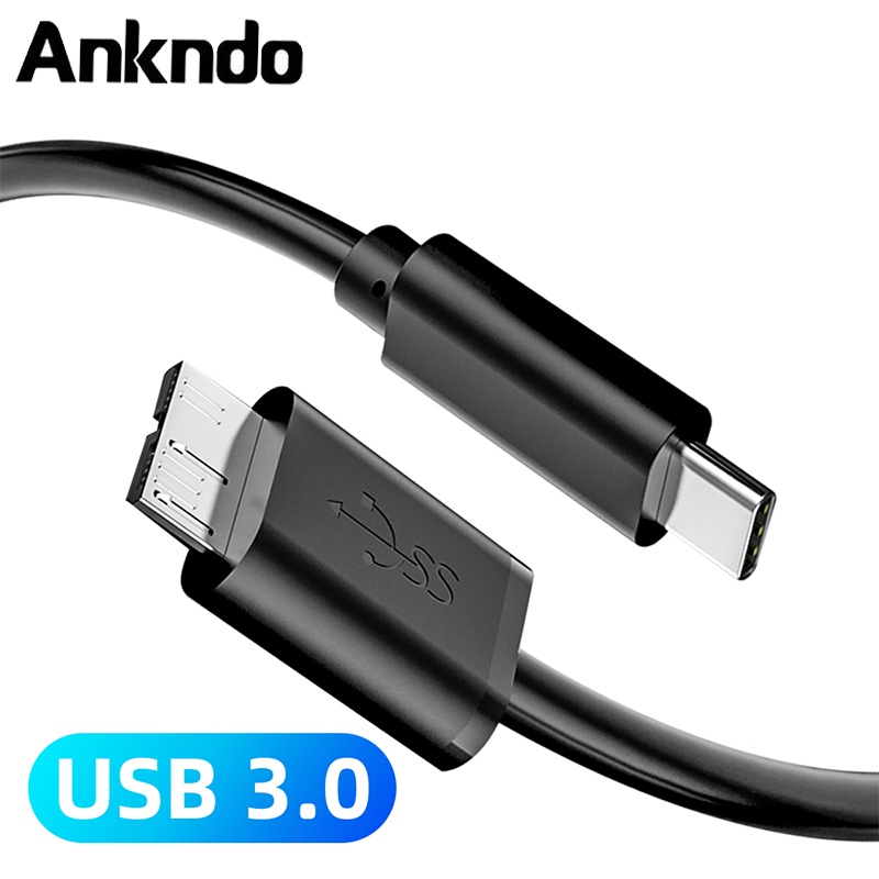 Ankndo Type C to Micro B Cable Male to Male Fast Charge for Hard Drive ...