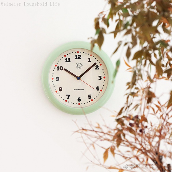 Korean Simple Pointer Clock Retro Round Mute Decoration Living Room ...