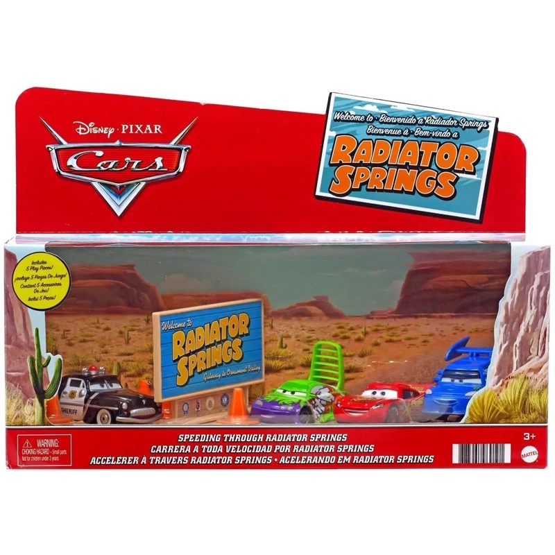 Disney Pixar Cars Mattel Welcome to Radiator Spring 4 Pack Sheriff ...