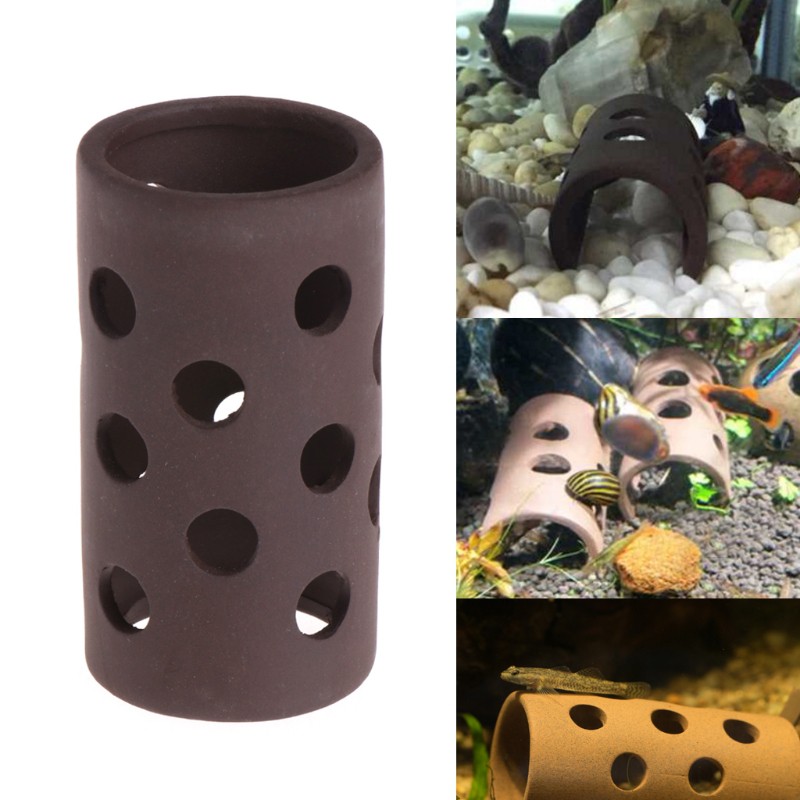 Aquarium Tank Tube Breeding Hiding Cave Shelter With Holes For Fish ...