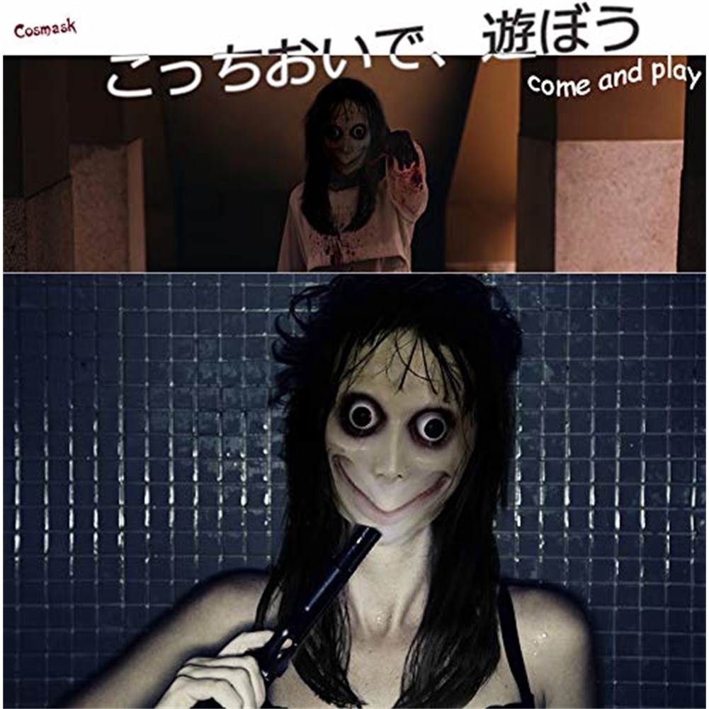 Halloween Scary MOMO Face Mask Cosplay Costume Festival Ghost Adult ...