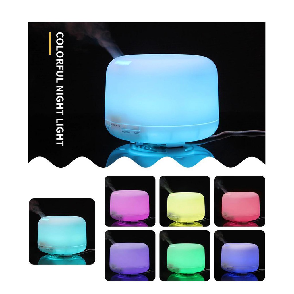 500ml 7 LED Color Aromatherapy Essential Oil Diffuser Ultrasonic Air ...