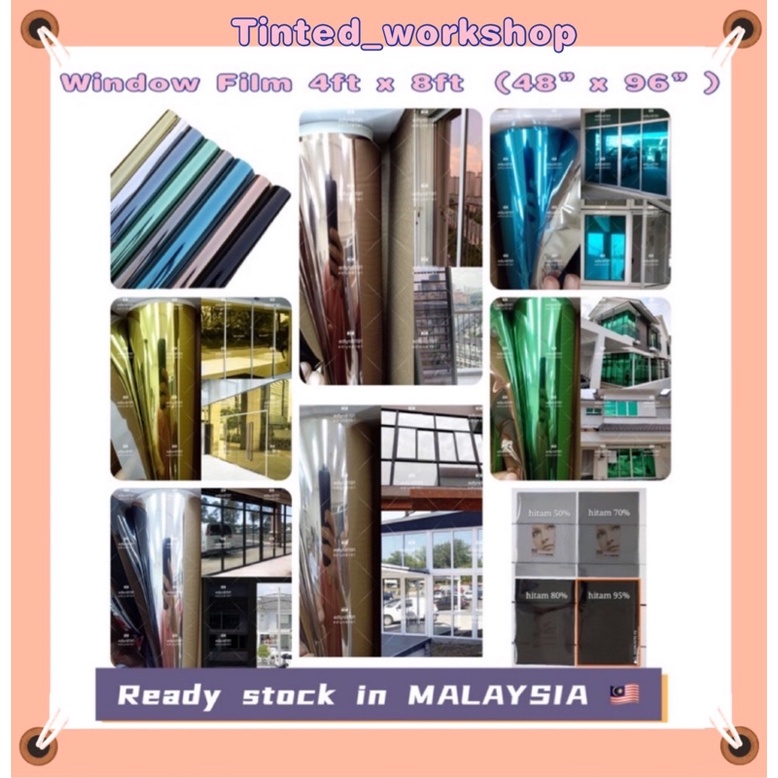 【48"x96" 4FTx8FT Tinted Building/Window Film High performance | Shopee ...