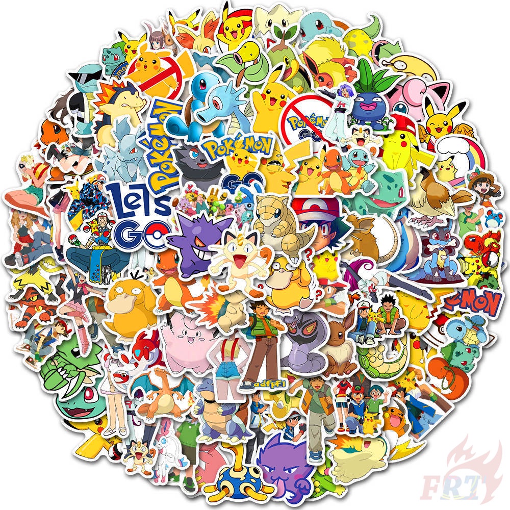 100Pcs/Set Pokemon Go Series A Stickers Anime Pocket Monster DIY ...
