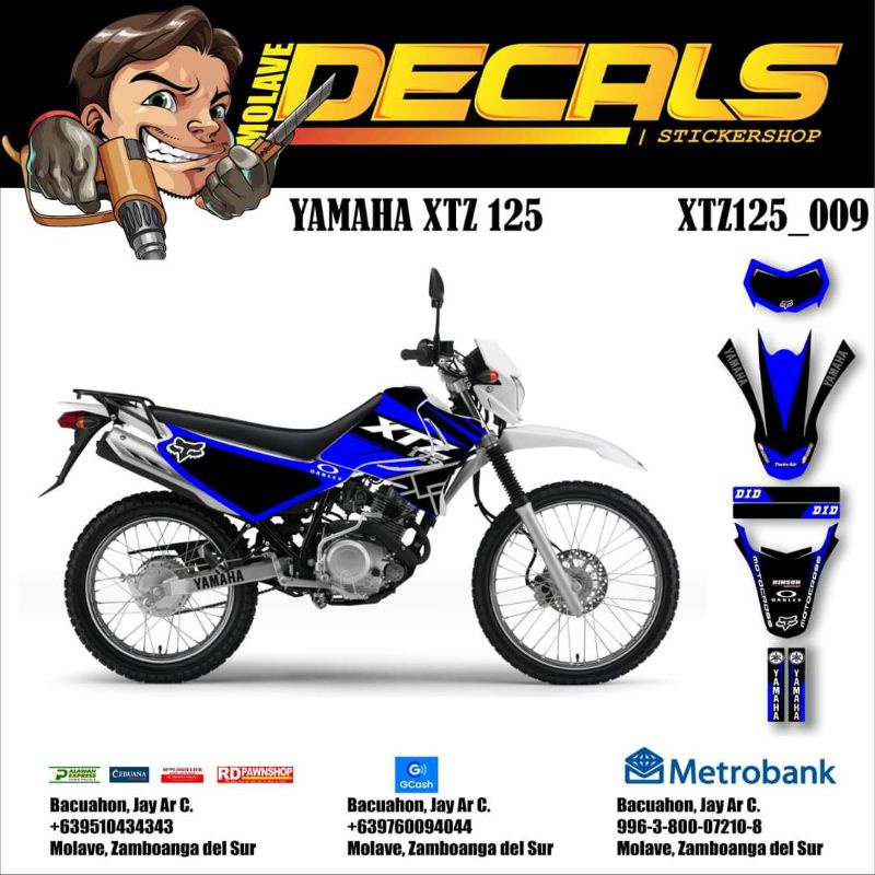 Yamaha XTZ 125 Decals Set | XTZ125_009 | Shopee Philippines