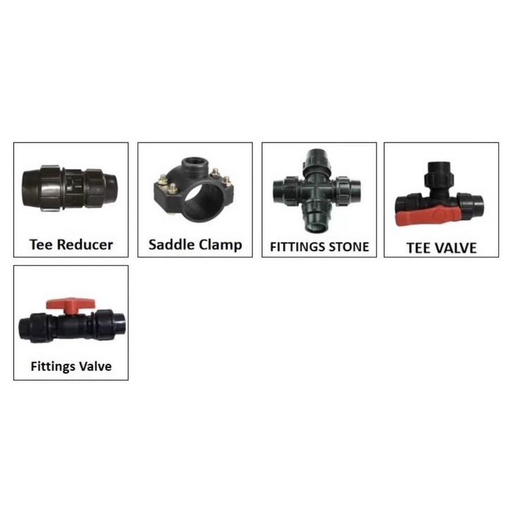 pe compression fittings 1/2 3/4 1 d-valve t-valve cross | Shopee Philippines