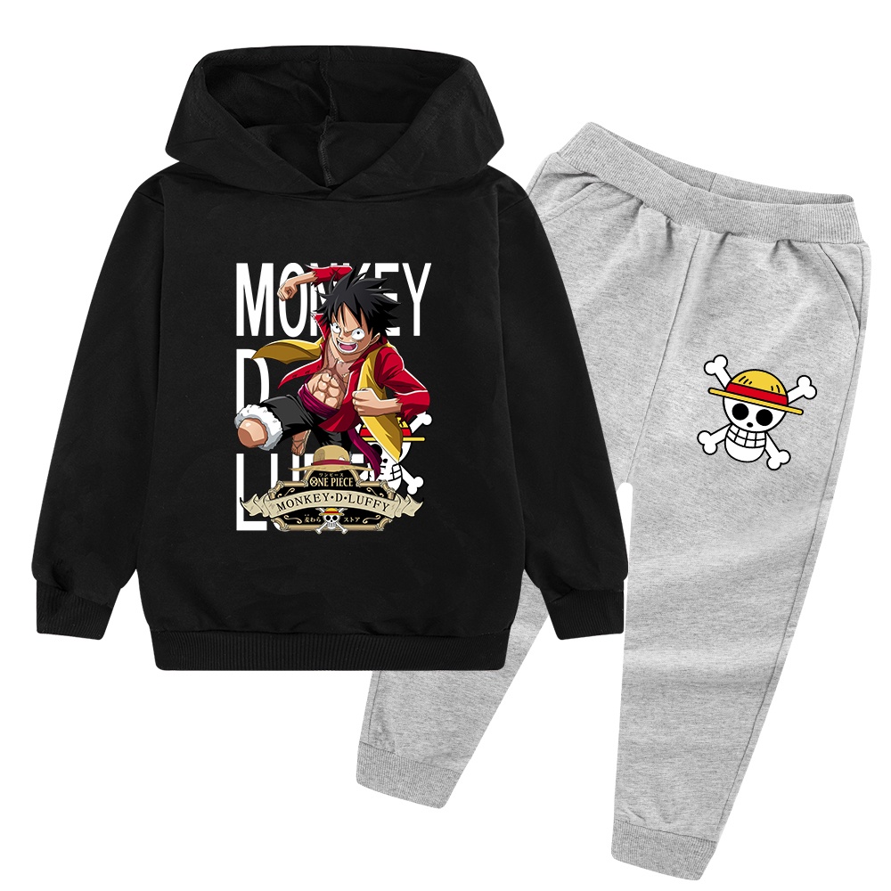 ONE PIECE Luffy Cartoon set 3-15Y Children's Clothing kids Fashion ...
