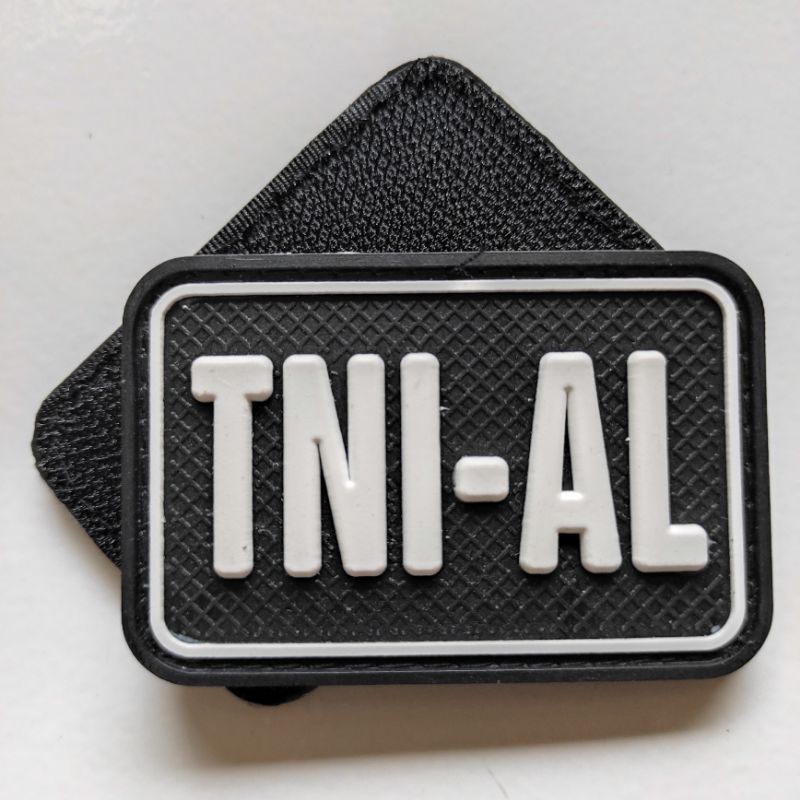 PUTIH Tni-al rubber patch with white writing/tni al rubber patch/velcro ...
