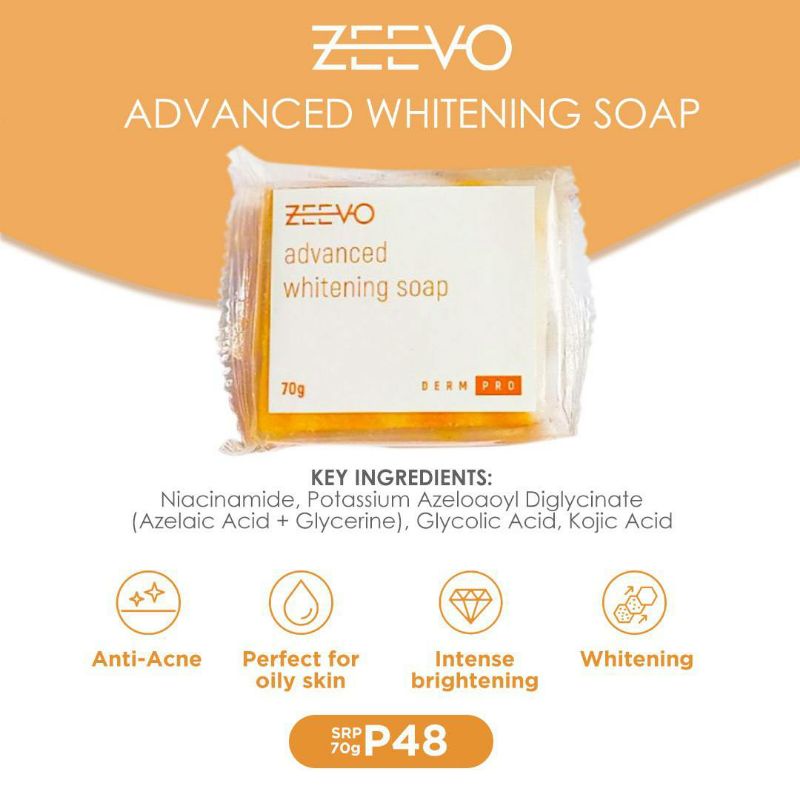Zeevo Advanced Whitening Soap (Solo) | Shopee Philippines