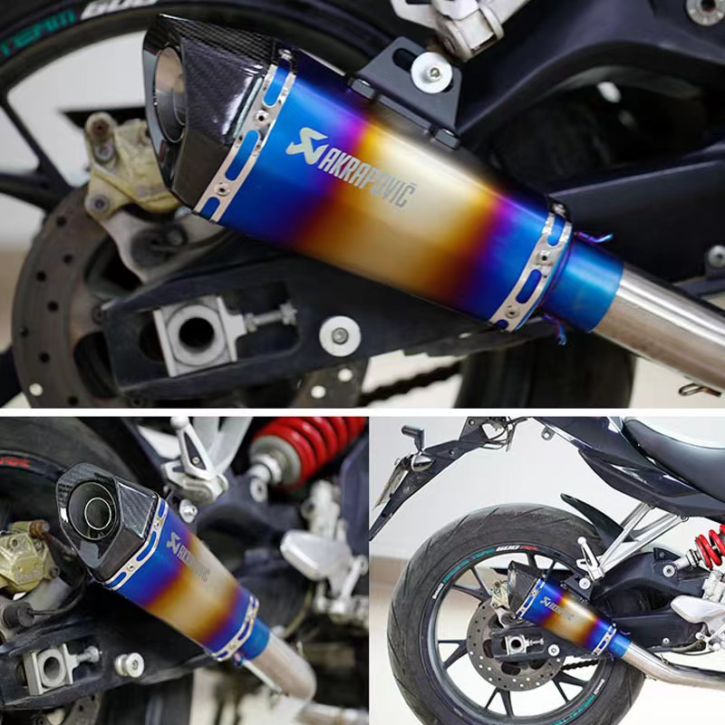 Spot 38-51mm Akrapovic Slant Exhaust Pipe Premium Stainless Steel ...