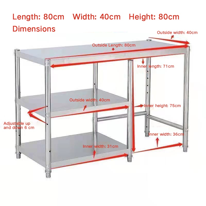 Kitchen 304 stainless steel shelf console floor-to-ceiling gas rack ...