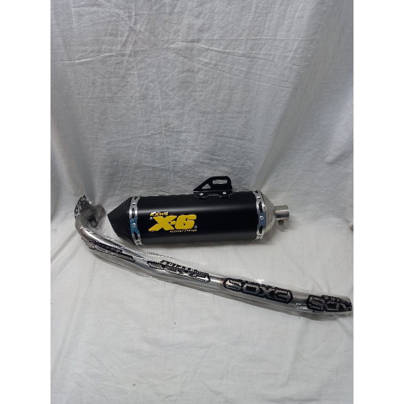 Exos X-6, exhaust pipe for Honda Wave 125 (Black Anodized) | Shopee ...