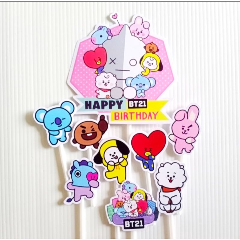 Bt21 CAKE TOPPER BTS BIRTHDAY CAKE DECORATION | Shopee Philippines