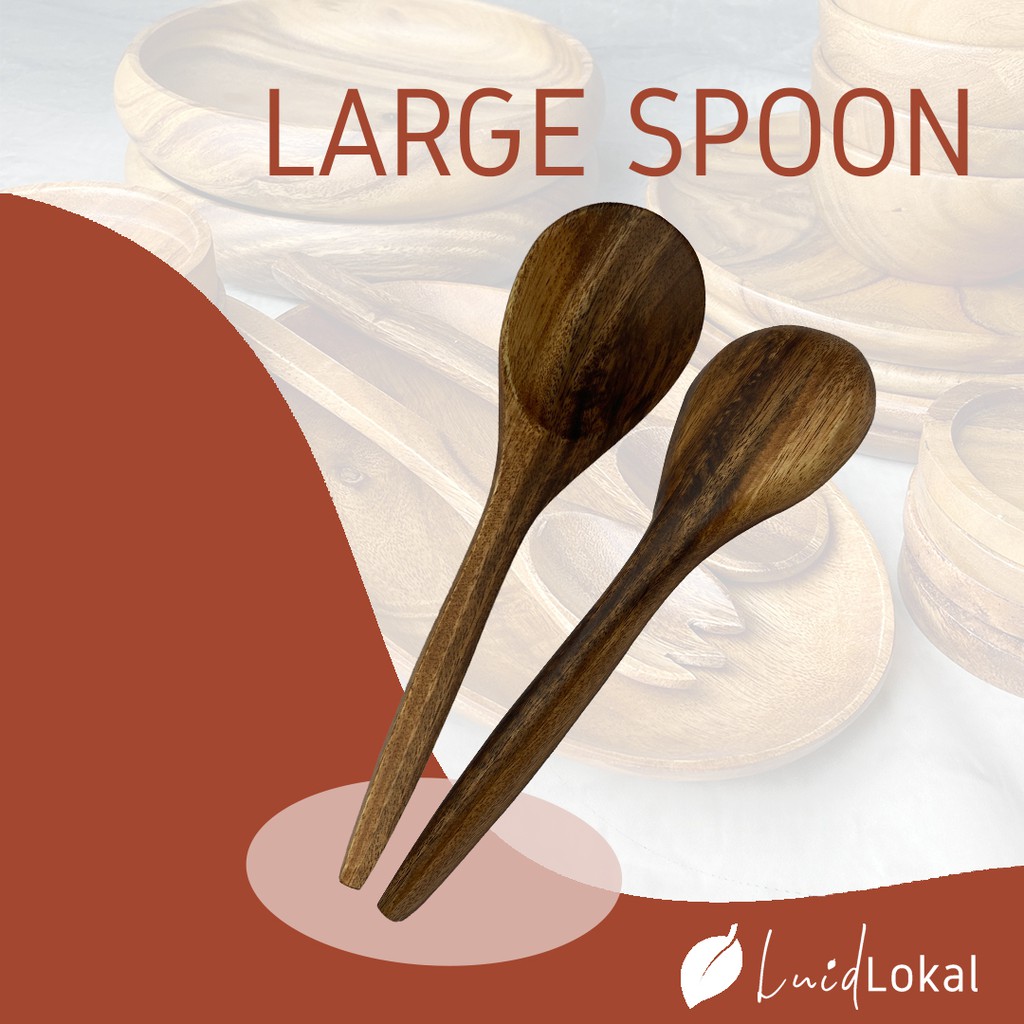 Luid Lokal Large Serving Spoon Scooper Acacia Wood | Shopee Philippines