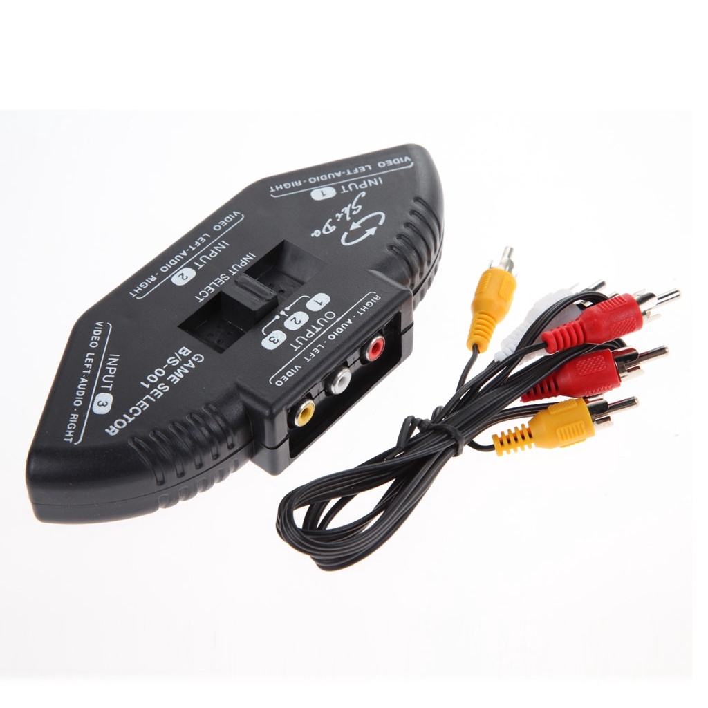 3 Port Av Composite Audio Rca Selector Switch For Video Audio
